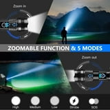 Zacro Rechargeable LED Flashlight, 90000 High Lumens Powerful Super ...