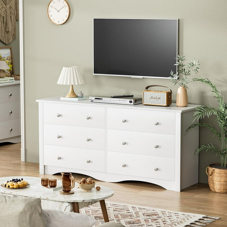 White wooden chest of drawers store