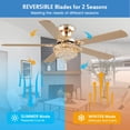 Crystal Ceiling Fan Fandelier with Lights-Ceiling Fans with Remote ...