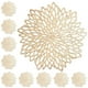 Juvale 10-Pack Gold Vinyl Placemats - Round Leaf Design Table Chargers ...