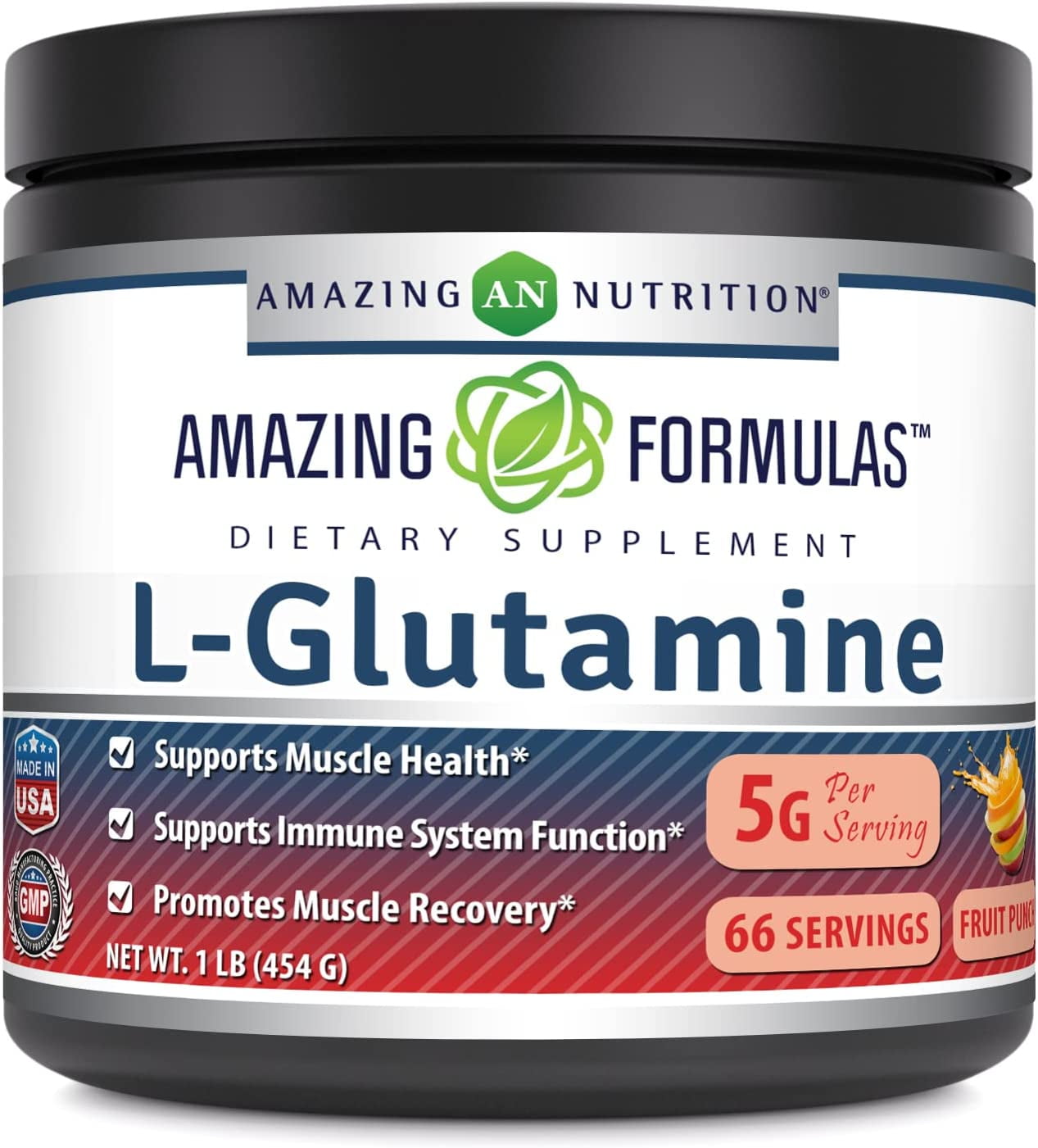 Amazing Formulas L-Glutamine Supplement - 1 Lb - Fruit Punch Flavor ...