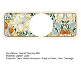 YUNx Faucet Draining Mat, Water Absorption Flower Pattern Kitchen ...