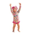 Byoo Baby Newborn Girls UPF 50+ Rash Guard Swimsuit with Sun Hat ...