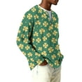 LWavelet Men's Ombre Shamrock Henley Shirt - Eye-Catching Clover & Star ...