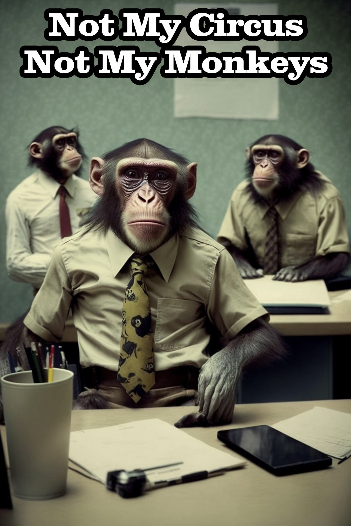 24x36 gallery poster, not my monkeys not my circus office 3 - Walmart.com