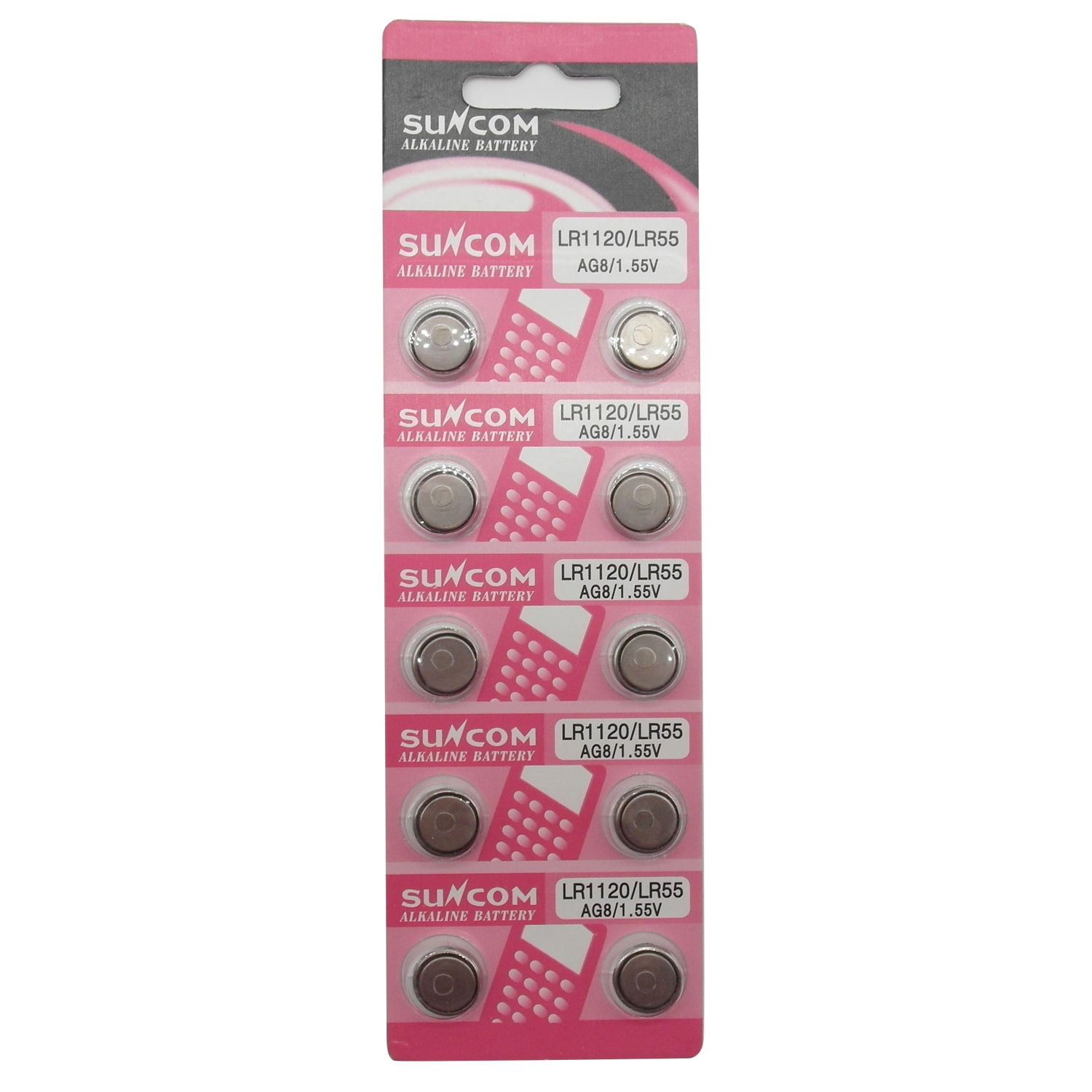 SUNCOM (10 pcs) AG8 Alkaline 1.5V Button Cell Battery Single Use LR1120 ...