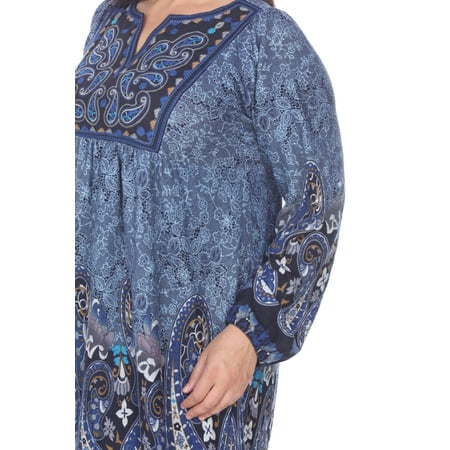 White Mark PS861-02 1XL Plus Size Apolline Embroidered Sweater Dress 02 ...