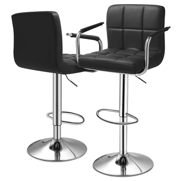 MoNiBloom Swivel Modern Bar Stool Set of 2, Adjustable Counter Height ...