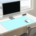 Blue and White Striped Mouse Pad 35.4 x 15.8 Inches Rubber Desk Mat for ...
