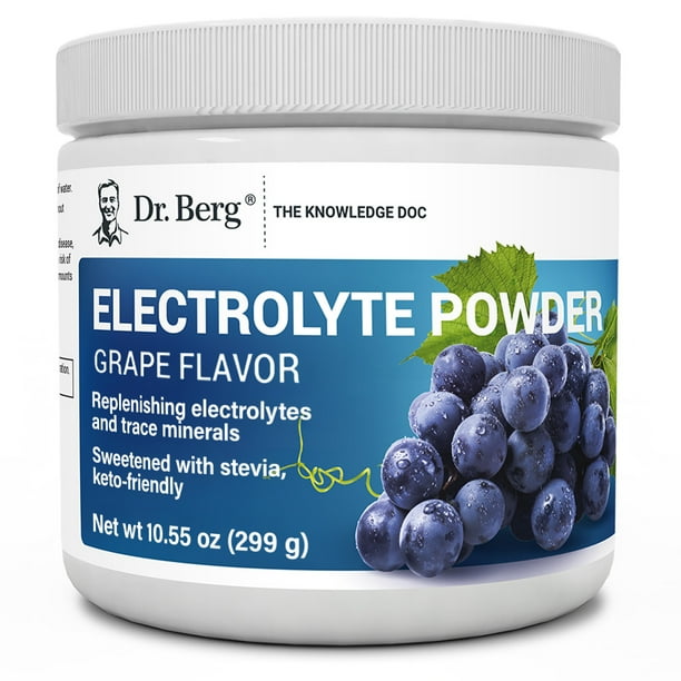 Dr. Berg Electrolyte Powder - Grape Flavor Hydration Powder, 50 ...