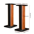 35.4" Pair Wood Bookshelf Speaker Stands Studio Monitor Speaker Stand ...