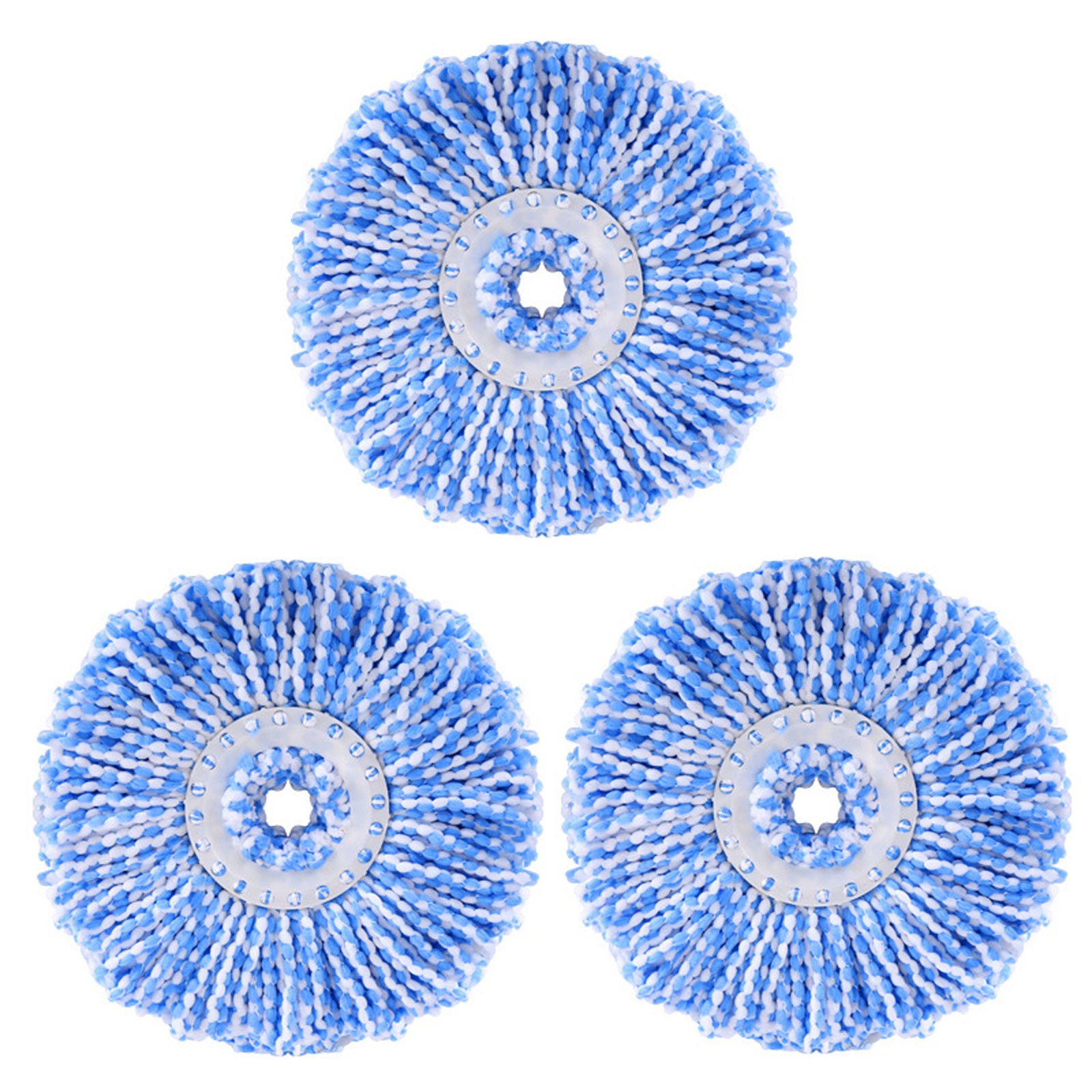 TAIAOJING 3 Pack Blue Mop Head For Standard Universal Spin Mop Round ...