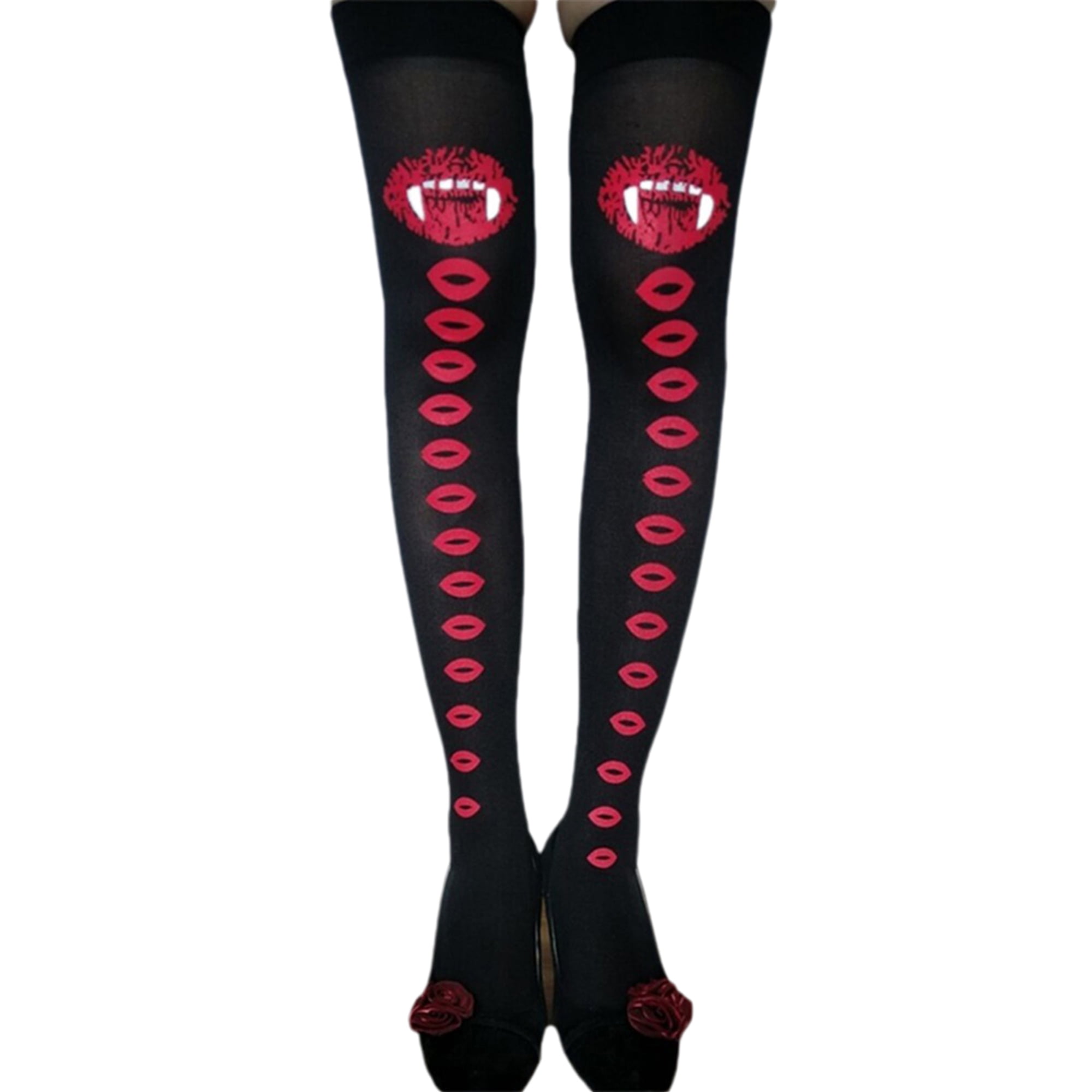 Genuiskids Women's Halloween Knee-High Socks Cartoon Skull Horror ...
