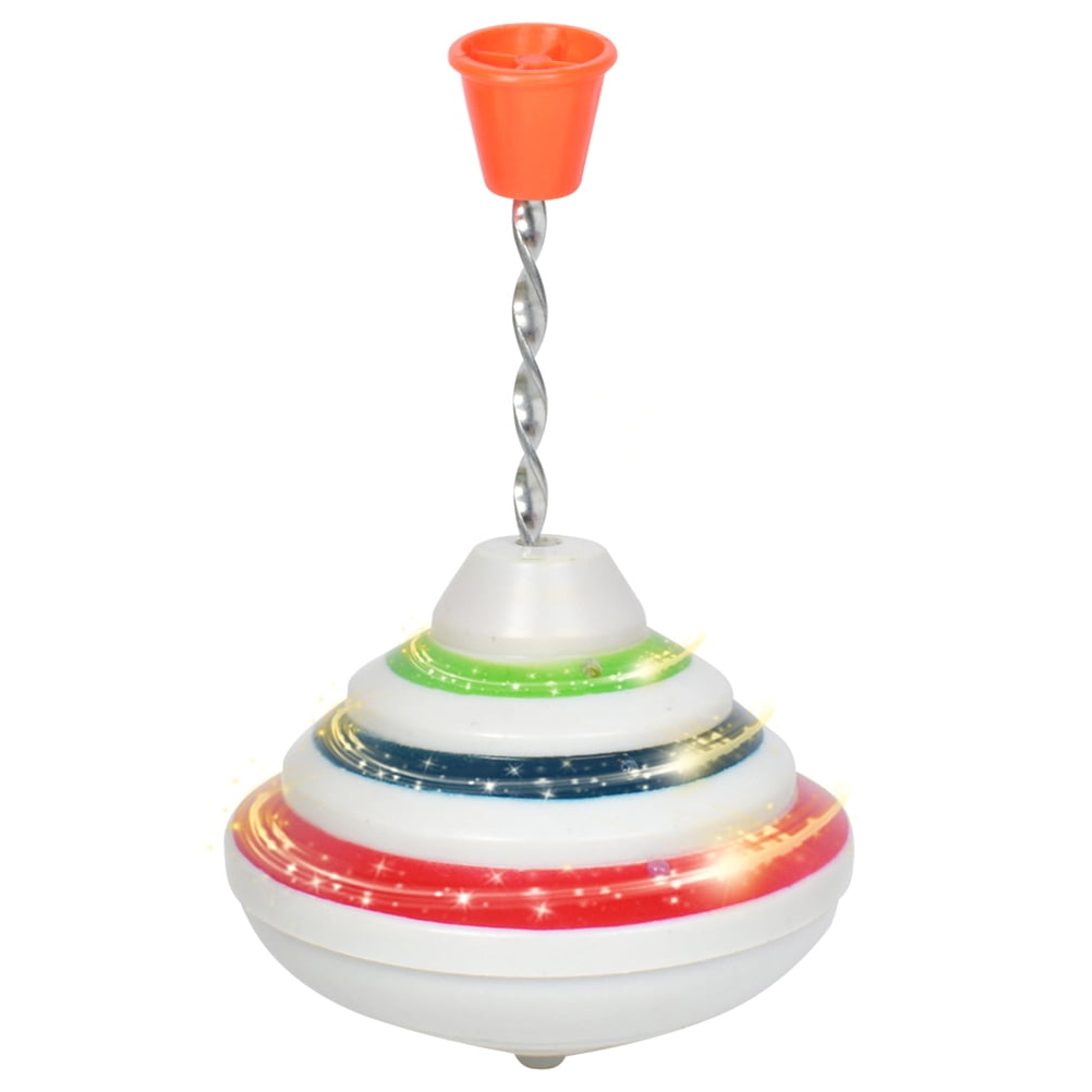 Push Down Spinning Top Toy with LED and Music Peg-top Hand Spinning ...