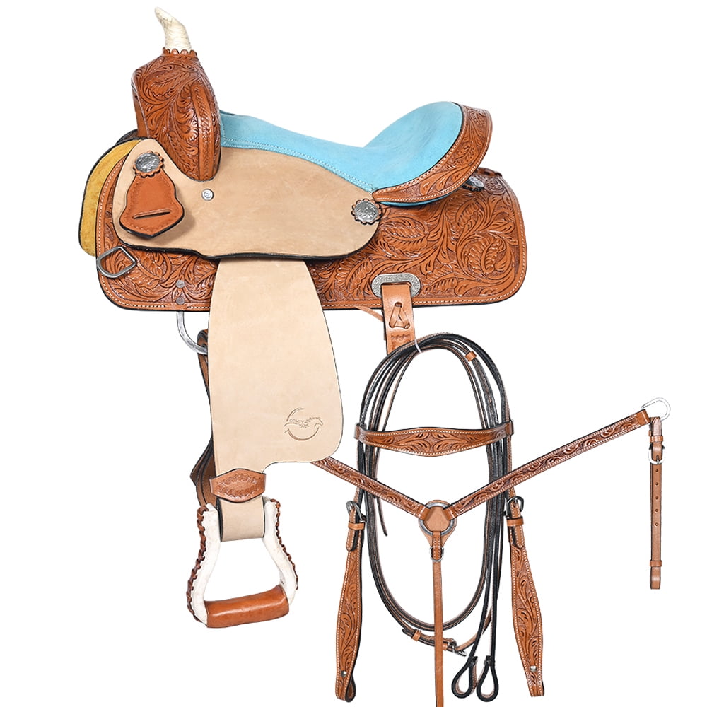 21SS 13 In Western Kids Youth Children Miniature Pony Saddle Leather ...