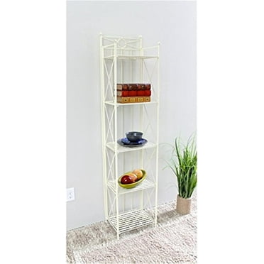 International Caravan Segovia Iron 4-Tier Bakers Rack, Antique Black, Patio and Sun Room Shelves ...