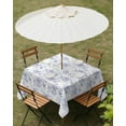 Blue Spring Floral Square Outdoor Tablecloth, Waterproof Table Cloth ...