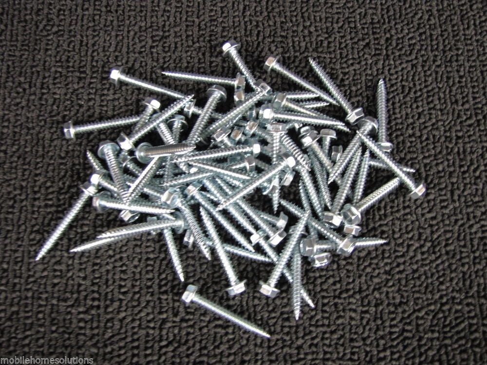 Mobile Home RV Parts 50ct #8 x 1.25" Hex Head Silver Screws Door ...