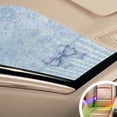 Coastal Blue Bowknot Window Privacy Film, Rustic Blue Floral Stripes ...