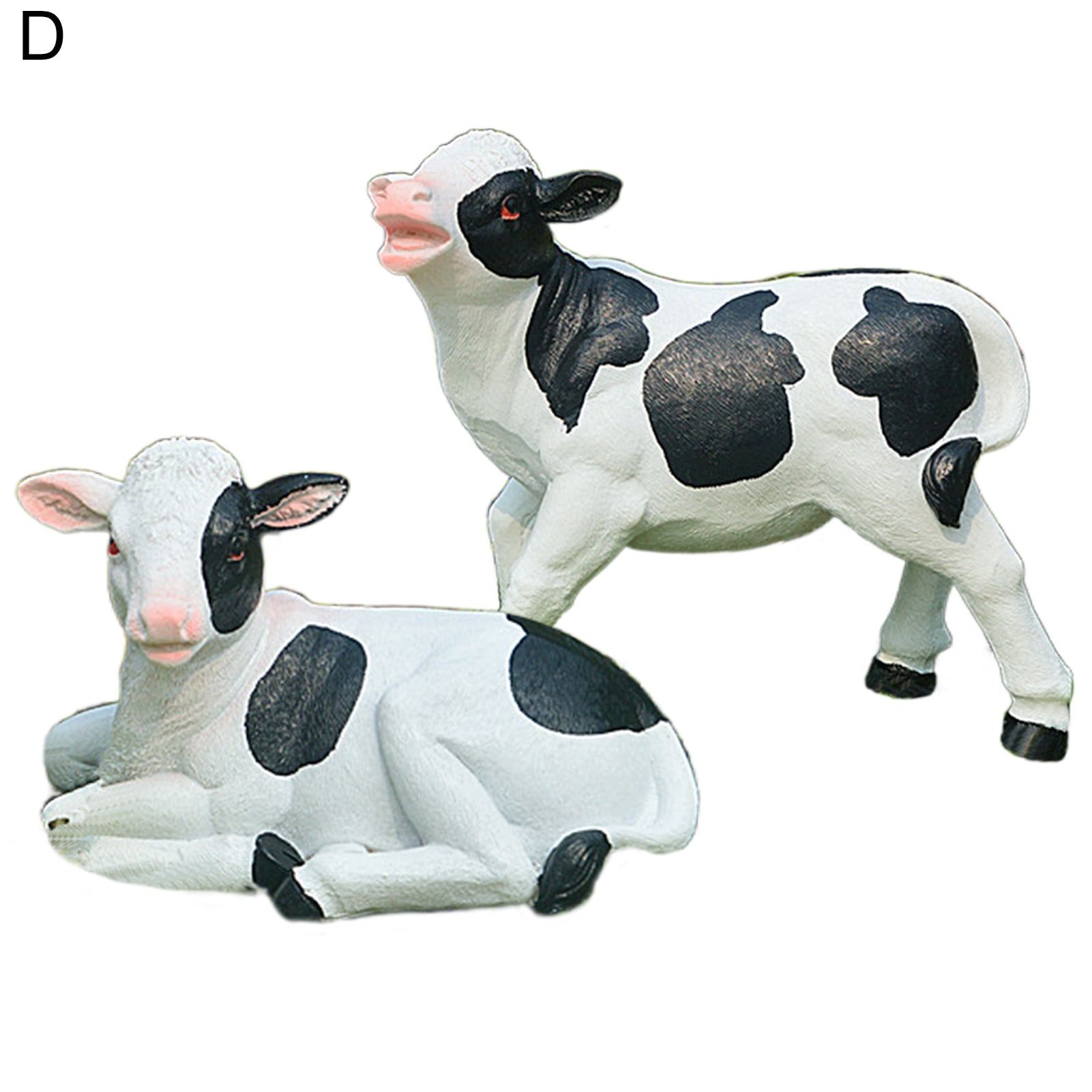 Hadanceo Cow Figurine Cute Miniature Dairy Cow Cattle Figurine ...