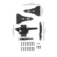 Hyper Tough Black Steel Post Latch Gate Kit with 8" Decorative Strap ...