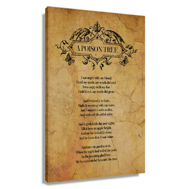 A Poison Tree Poem Wall Art William Blake Quotes Inspirational Wall Art ...