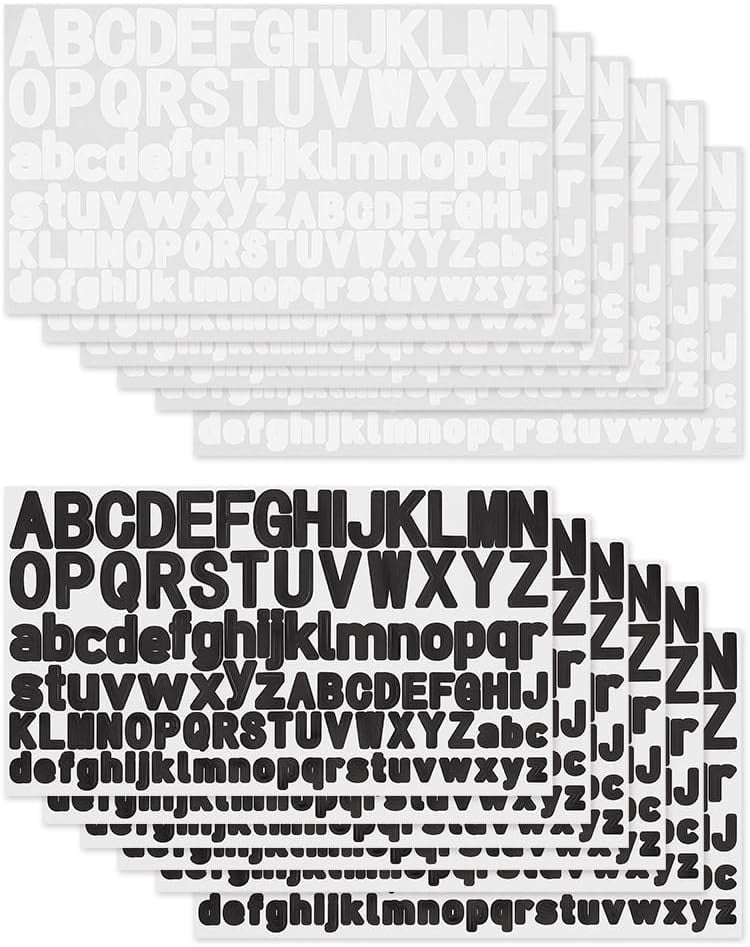 12 hojas de pegatinas con letras, 2 colores, autoadhesivas, pegatinas ...