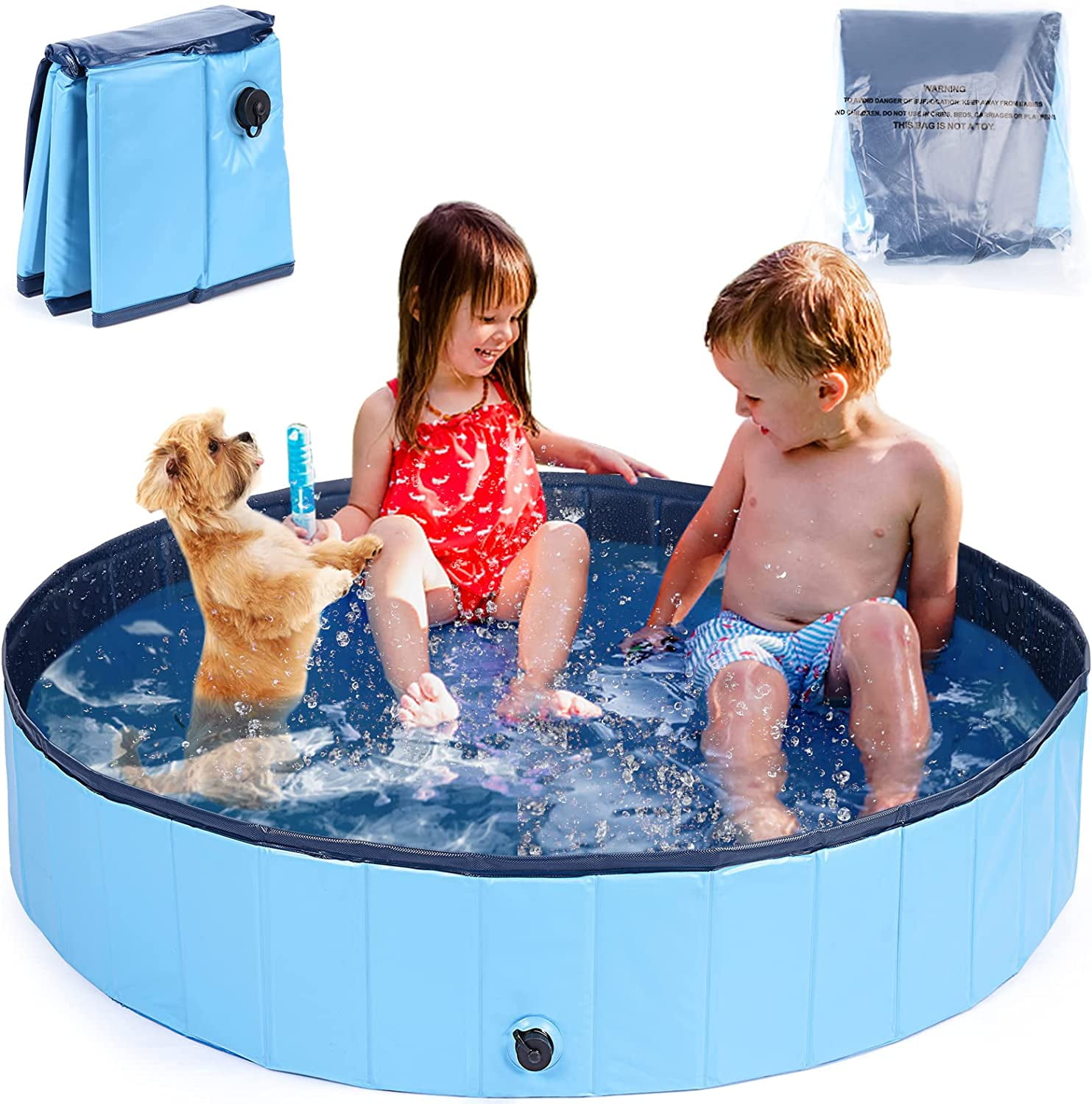 EastVit Foldable Dog Pool for Small Large Dogs 47"x12" Portable Hard ...