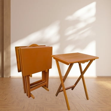 Lipper International Snack Table with Lip, Set of Two, Bamboo - Walmart.com