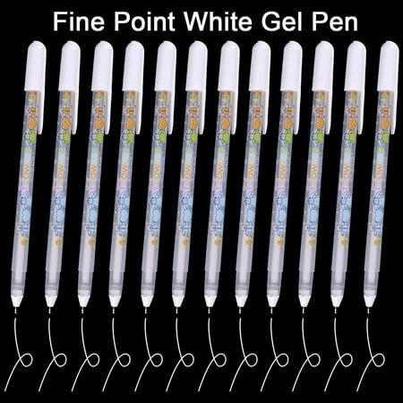 White Ink Pens 12Piece Fine Point Tip White Gel Pens for Black Paper ...