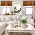 Autumn Fallen Leaves Valances for Windows, Golden Path Fall Trunks ...
