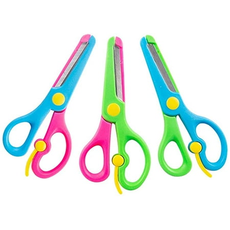 Fameei 3 pcs School Scissors, for Preschool and Kindergarten Kids Use ...