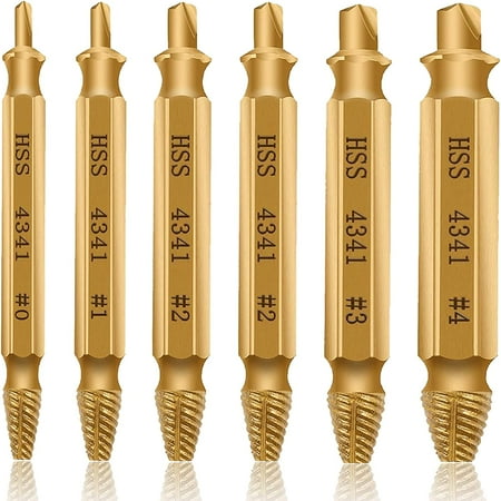 YERDGARY Damaged Screw Stripped Extractors [6 Pieces], Screw Extractor ...