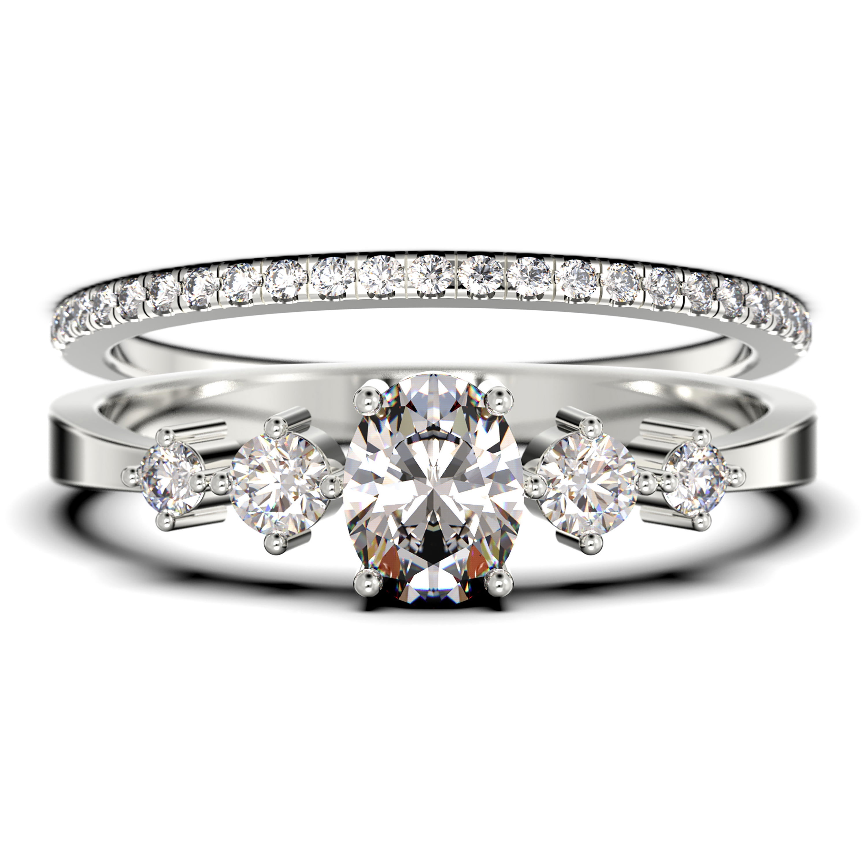 Classic 1.15 Carat Oval Cut Diamond Moissanite Engagement Ring, Wedding ...