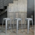 AmeriHome Loft Silver Metal Bar Stool - 3 Piece - Walmart.com