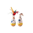 2 Pcs Cat Faux Feather Toys & Wooden Tumbler,Self Standing Interactive ...