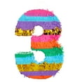 Rainbow Number 3 Pinata for 3rd Birthday Party Supplies, Fiesta , Cinco ...