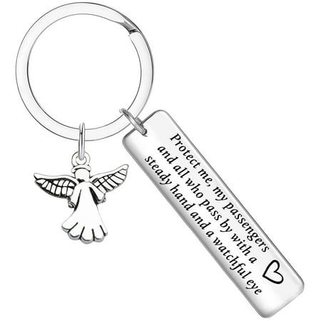Guardian Angel Prayer Keychain Driver Gift Guardian Angel Protect Me My ...