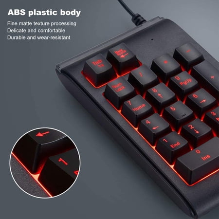 USB Backlit Numeric Keyboard, Drive Free USB Wired Backlit Numeric ...