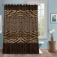 Brown Zebra Leopard Striped Shower Curtain for Bathroom, Country ...
