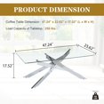 47" Glass Coffee Table with Tempered Glass Top and Silver Metal Legs ...
