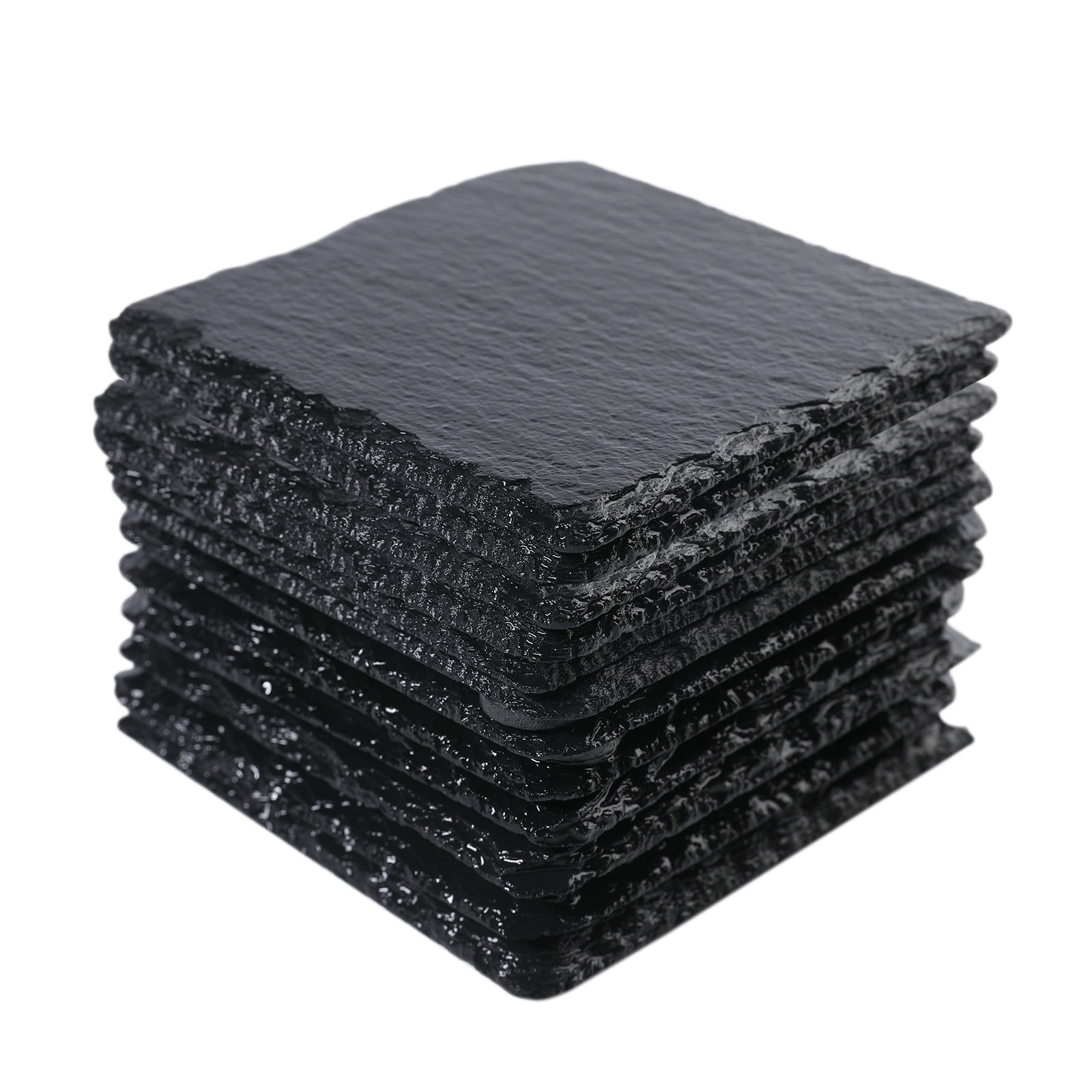 Set of 24 Black Slate Stone Coasters Bulk Square Slate Stone Cup ...