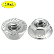 1/4-20 Serrated Flange Hex Lock Nuts 304 Stainless Steel 10 Pcs ...