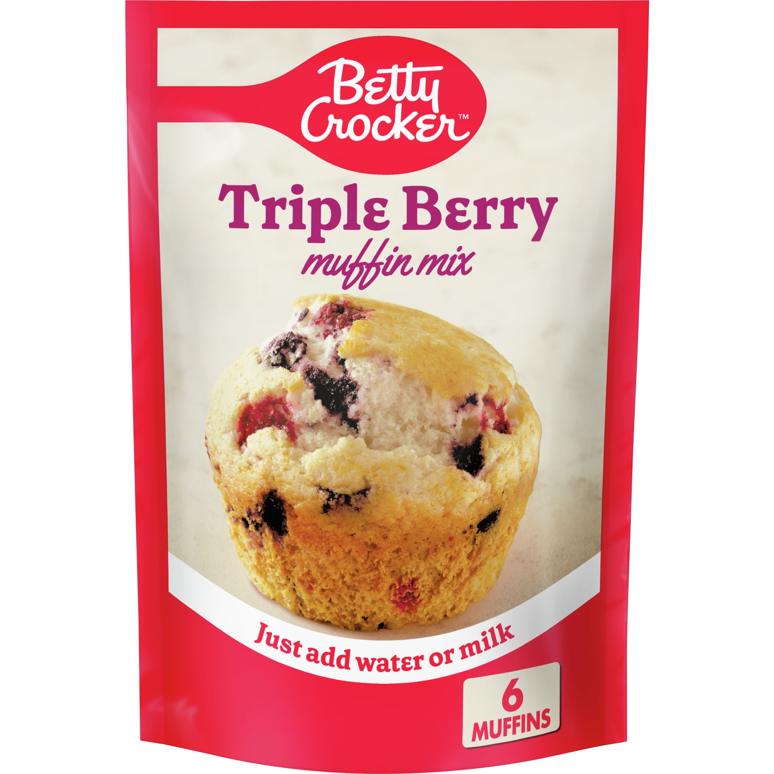 Betty Crocker Triple Berry Muffin Mix, 6.5 oz. - Walmart.com