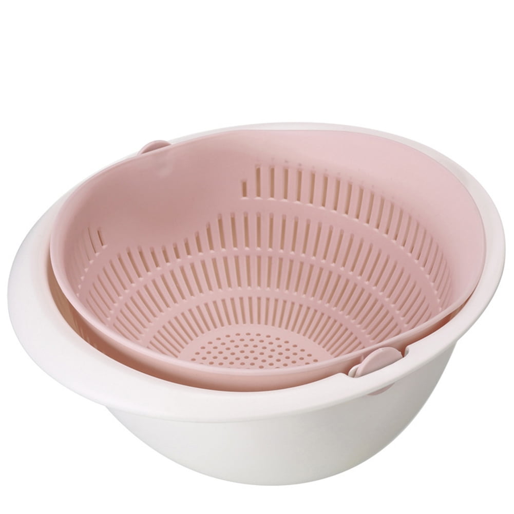Bueautybox Double-Layer Drain Basket Multifunction Fruit Wash Colander ...