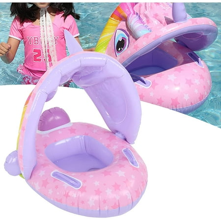 Baby YYQ Ring, Double Handles Inflatable Swimming Ring with Sun Canopy ...