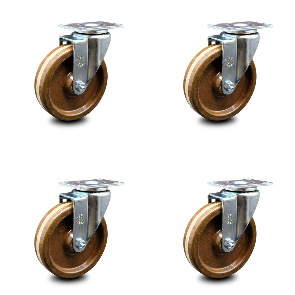 Glass Filled Nylon Wheel 4 Caster Set of 4 Stainless Steel High ...