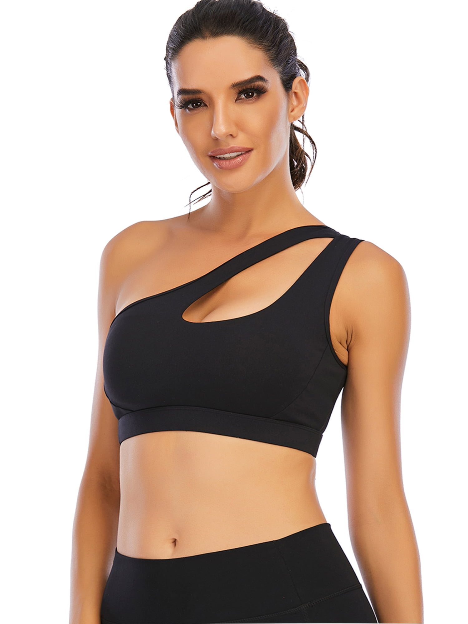 Lelinta Women Sexy One Shoulder Sports Bra Workout Running Bra