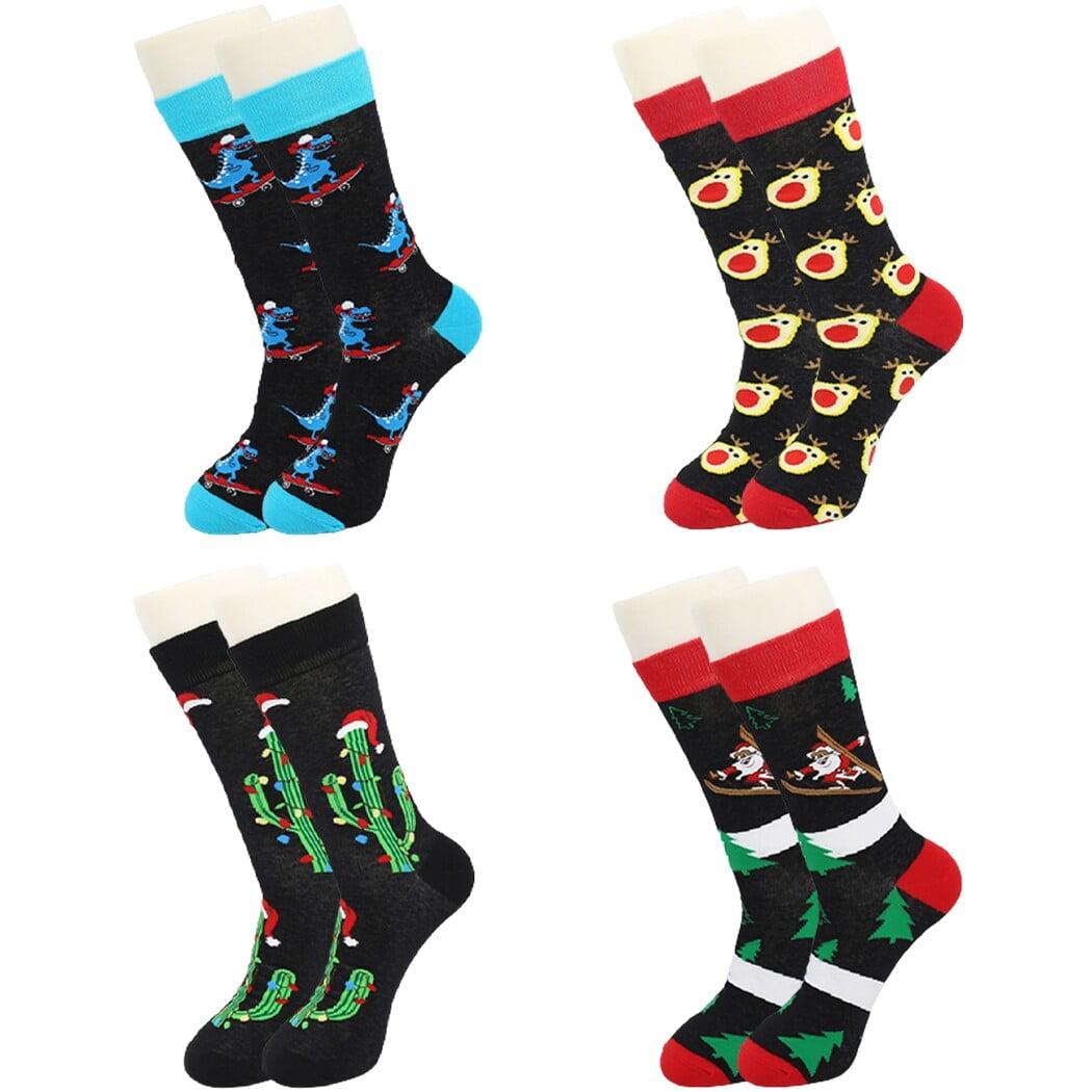 Click here for Bangcool Men Socks Funny Patterns: 4 Pairs Novelty... prices