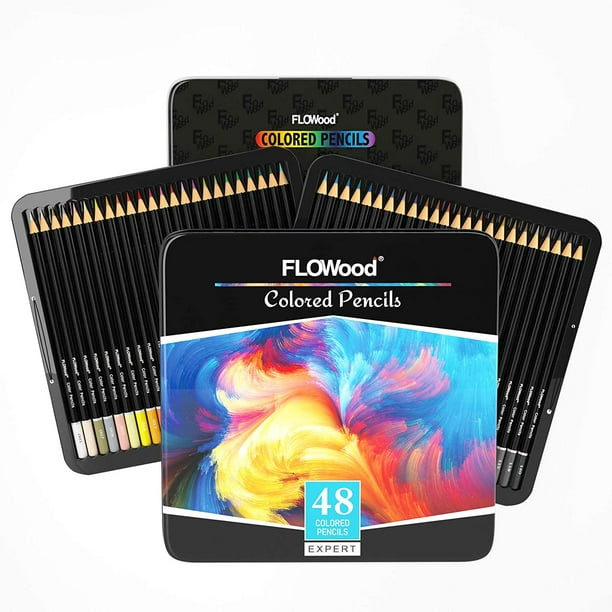 FLOWood 48 Count Premium Color Pencils , Art Supplies for Kids & Adults ...